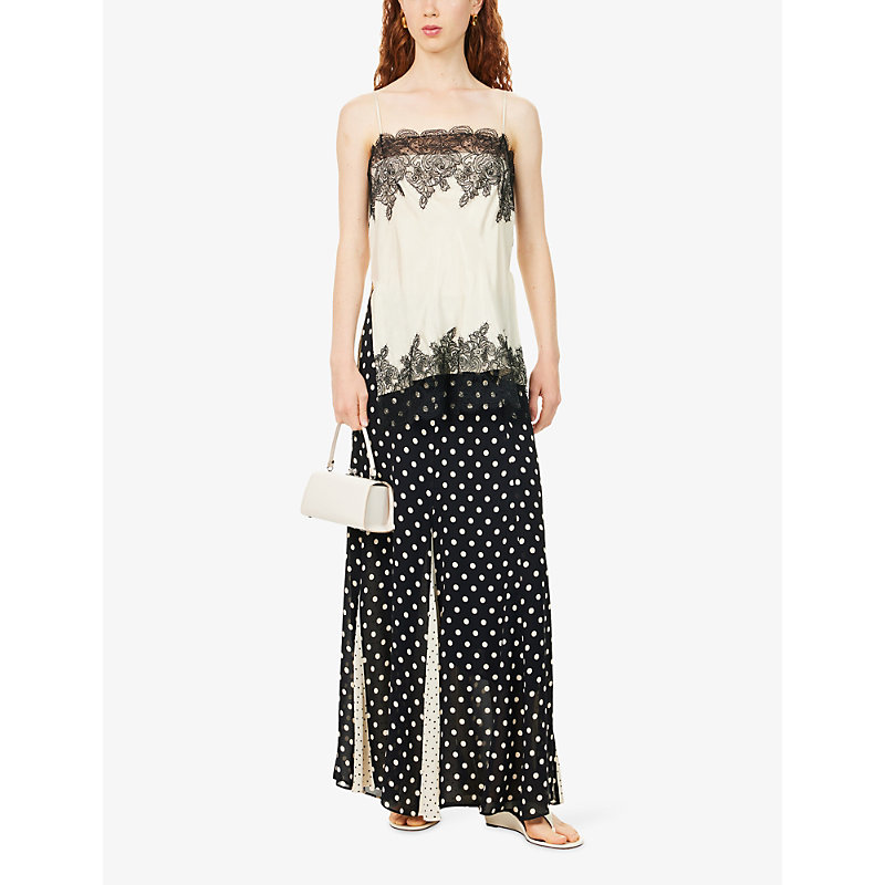 REFORMATION Reformation Sally Polka-Dot Georgette Maxi Skirt